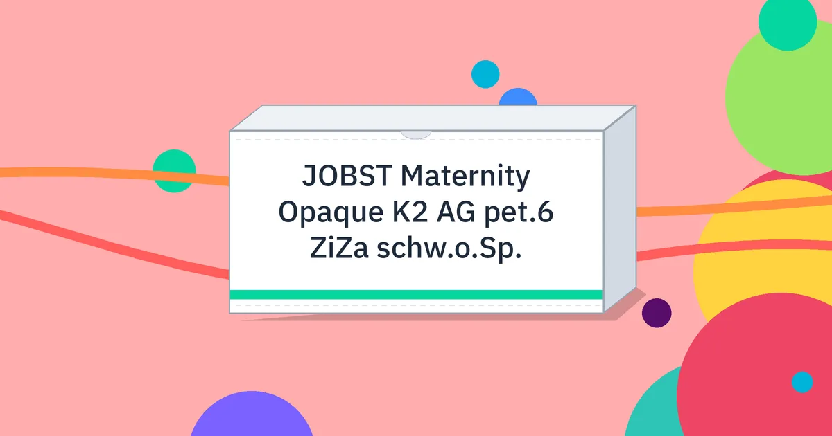 Symbolbild: Packung mit der Aufschrift JOBST Maternity Opaque K2 AG pet.6 ZiZa schw.o.Sp. (PZN 15853731) – Verfügbarkeit und Bezug in Apotheken in Frankfurt am Main