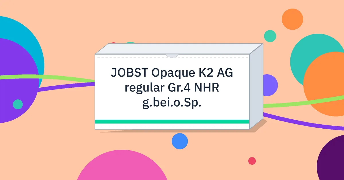 Symbolbild: Packung mit der Aufschrift JOBST Opaque K2 AG regular Gr.4 NHR g.bei.o.Sp. (PZN 16280148) – Verfügbarkeit und Bezug in Apotheken in Frankfurt am Main