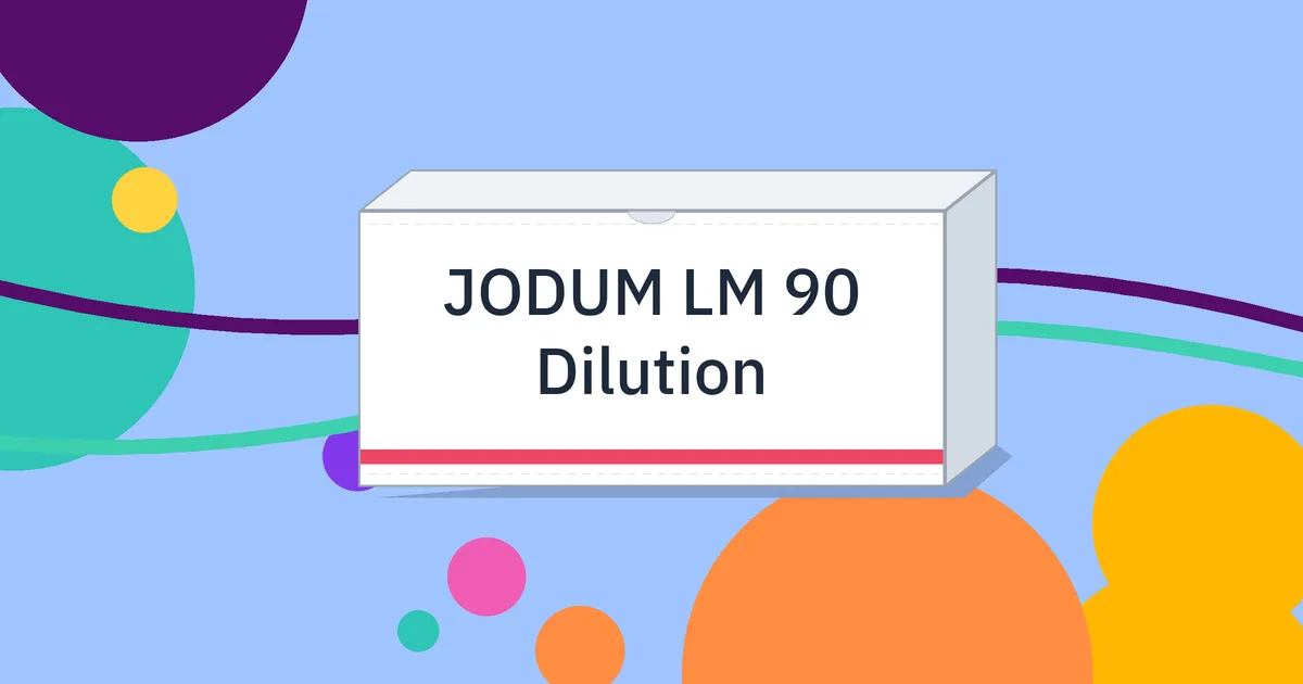 Symbolbild: Packung mit der Aufschrift JODUM LM 90 Dilution (PZN 12915957) – Verfügbarkeit und Bezug in Apotheken in Frankfurt am Main