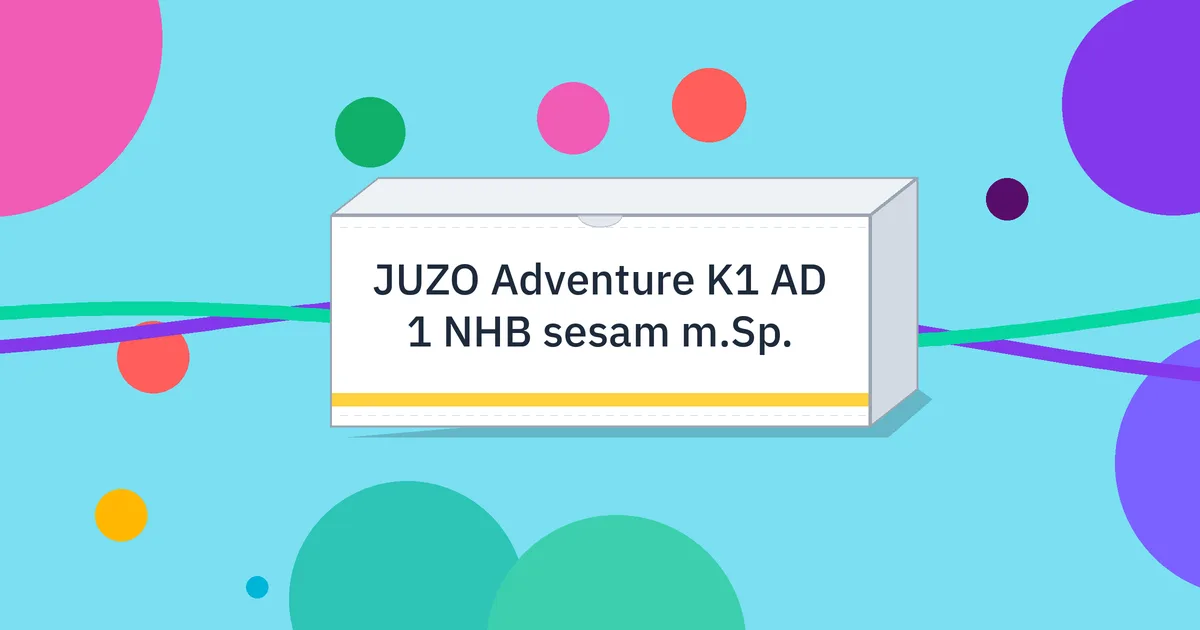 Symbolbild: Packung mit der Aufschrift JUZO Adventure K1 AD 1 NHB sesam m.Sp. (PZN 16491715) – Verfügbarkeit und Bezug in Apotheken in Frankfurt am Main