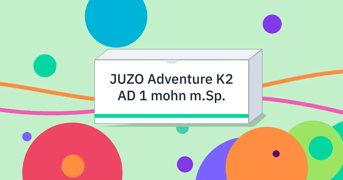 Symbolbild: Packung mit der Aufschrift JUZO Adventure K2 AD 1 mohn m.Sp. (PZN 14972793) – Verfügbarkeit und Bezug in Apotheken in Frankfurt am Main