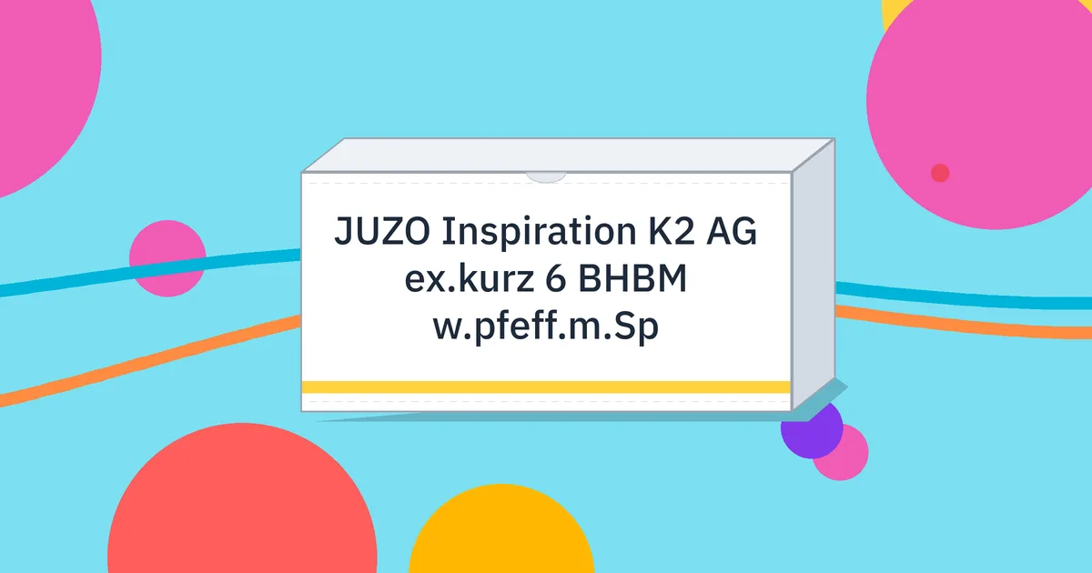 Symbolbild: Packung mit der Aufschrift JUZO Inspiration K2 AG ex.kurz 6 BHBM w.pfeff.m.Sp (PZN 14883813) – Verfügbarkeit und Bezug in Apotheken in Frankfurt am Main