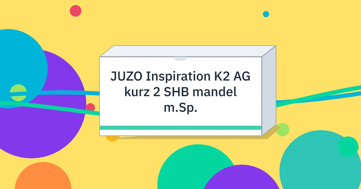 Symbolbild: Packung mit der Aufschrift JUZO Inspiration K2 AG kurz 2 SHB mandel m.Sp. (PZN 14921057) – Verfügbarkeit und Bezug in Apotheken in Frankfurt am Main