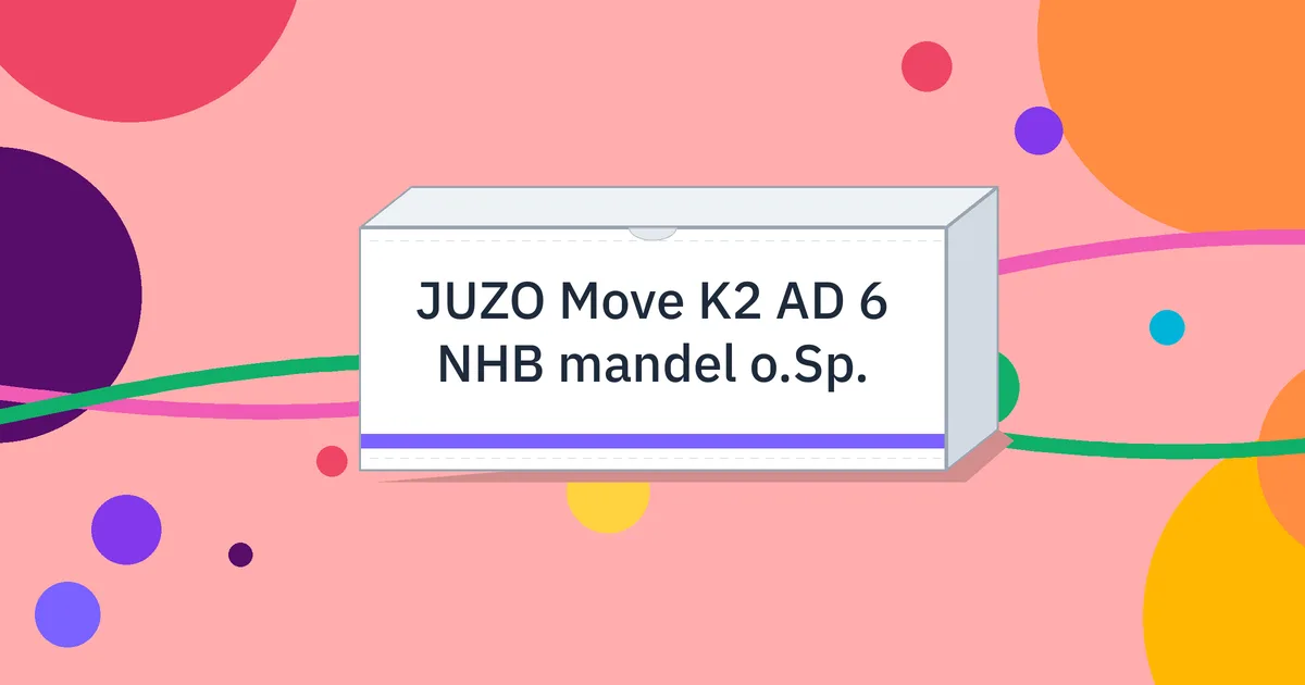 Symbolbild: Packung mit der Aufschrift JUZO Move K2 AD 6 NHB mandel o.Sp. (PZN 16341298) – Verfügbarkeit und Bezug in Apotheken in Frankfurt am Main