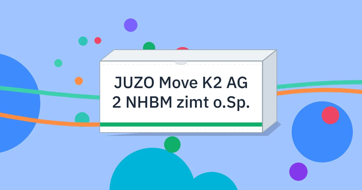 Symbolbild: Packung mit der Aufschrift JUZO Move K2 AG 2 NHBM zimt o.Sp. (PZN 18525252) – Verfügbarkeit und Bezug in Apotheken in Frankfurt am Main