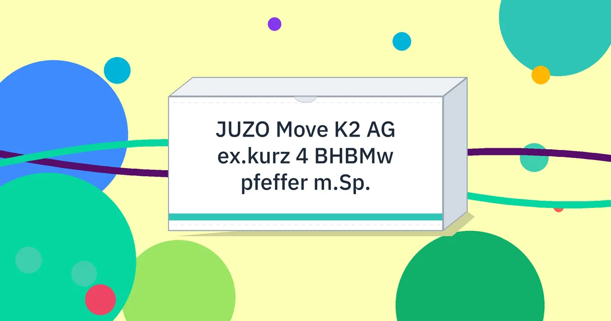 Symbolbild: Packung mit der Aufschrift JUZO Move K2 AG ex.kurz 4 BHBMw pfeffer m.Sp. (PZN 16650059) – Verfügbarkeit und Bezug in Apotheken in Frankfurt am Main