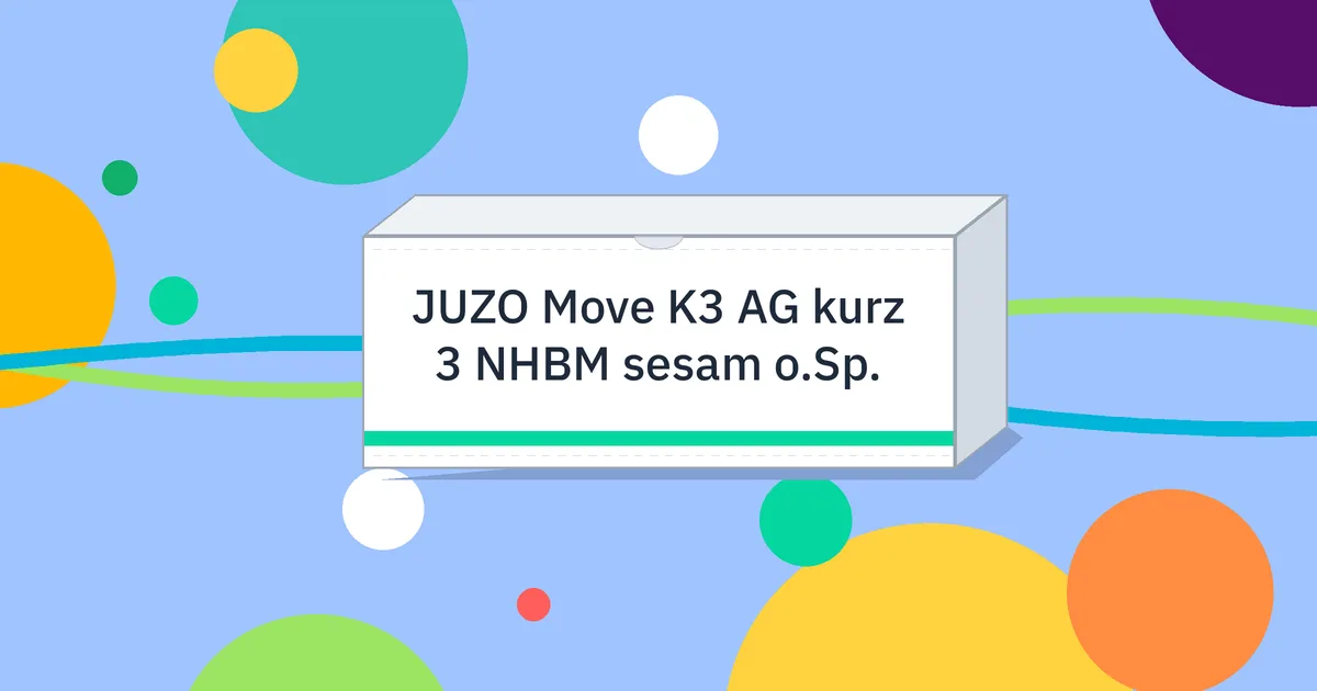 Symbolbild: Packung mit der Aufschrift JUZO Move K3 AG kurz 3 NHBM sesam o.Sp. (PZN 18580759) – Verfügbarkeit und Bezug in Apotheken in Frankfurt am Main