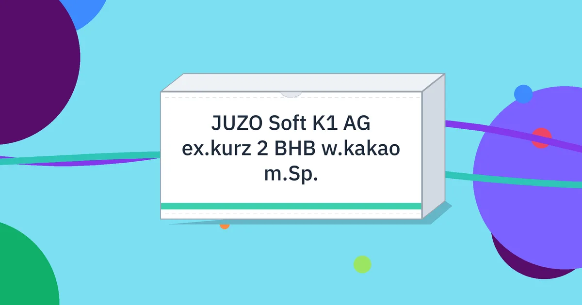 Symbolbild: Packung mit der Aufschrift JUZO Soft K1 AG ex.kurz 2 BHB w.kakao m.Sp. (PZN 14839752) – Verfügbarkeit und Bezug in Apotheken in Frankfurt am Main