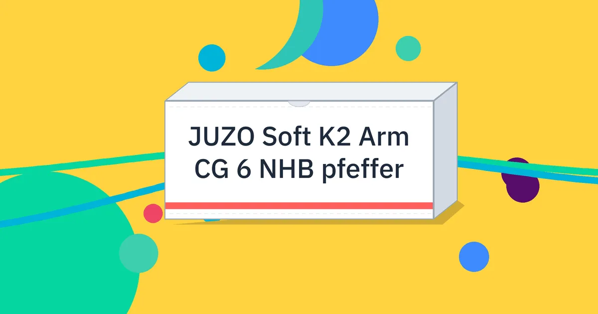 Symbolbild: Packung mit der Aufschrift JUZO Soft K2 Arm CG 6 NHB pfeffer (PZN 15510729) – Verfügbarkeit und Bezug in Apotheken in Frankfurt am Main