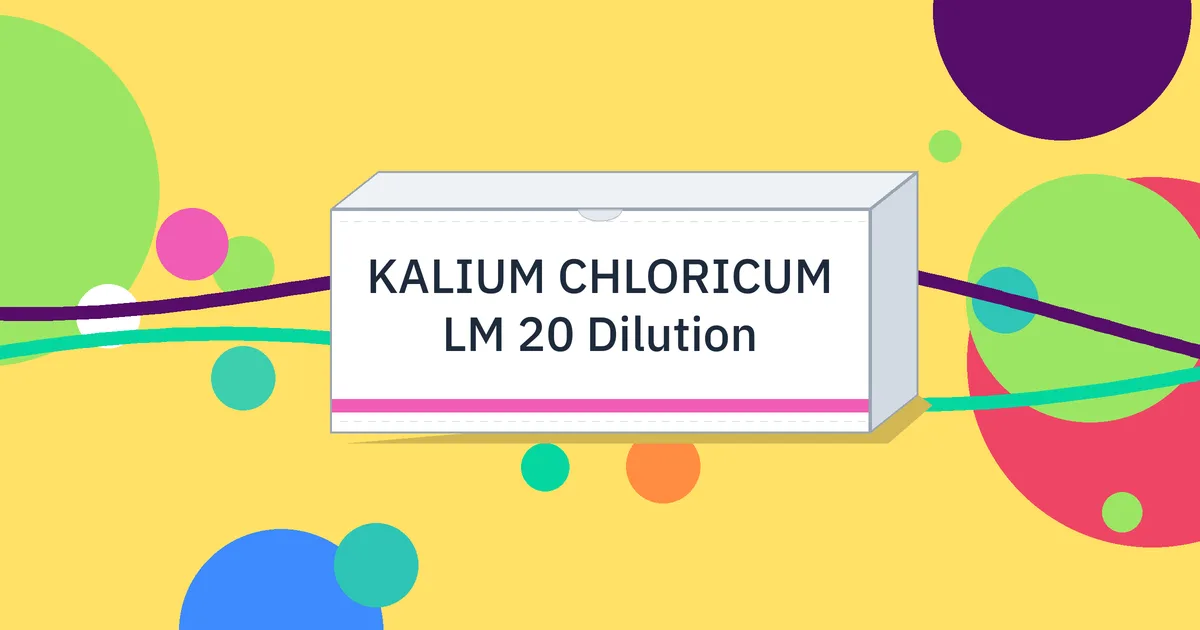 Symbolbild: Packung mit der Aufschrift KALIUM CHLORICUM LM 20 Dilution (PZN 12918832) – Verfügbarkeit und Bezug in Apotheken in Frankfurt am Main