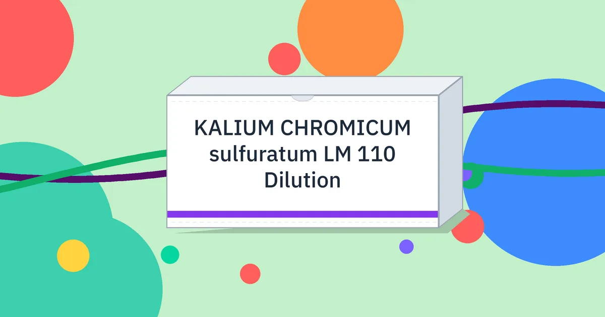 Symbolbild: Packung mit der Aufschrift KALIUM CHROMICUM sulfuratum LM 110 Dilution (PZN 12919984) – Verfügbarkeit und Bezug in Apotheken in Frankfurt am Main