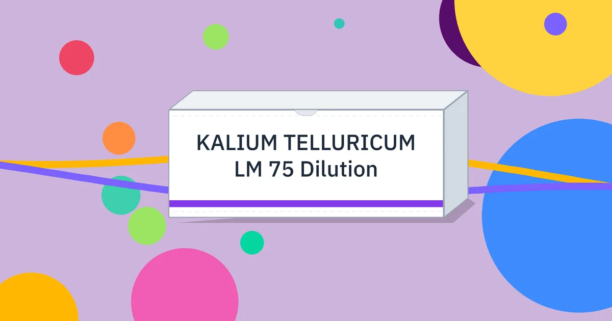 Symbolbild: Packung mit der Aufschrift KALIUM TELLURICUM LM 75 Dilution (PZN 12927498) – Verfügbarkeit und Bezug in Apotheken in Frankfurt am Main