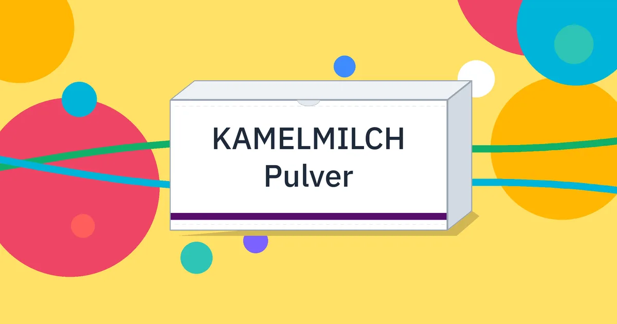 Symbolbild: Packung mit der Aufschrift KAMELMILCH Pulver (PZN 13847353) – Verfügbarkeit und Bezug in Apotheken in Frankfurt am Main