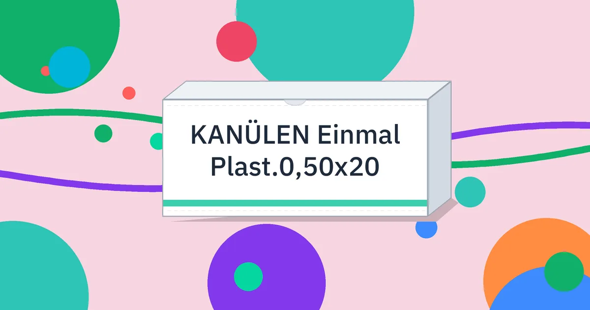Symbolbild: Packung mit der Aufschrift KANÜLEN Einmal Plast.0,50x20 (PZN 01964668) – Verfügbarkeit und Bezug in Apotheken in Frankfurt am Main
