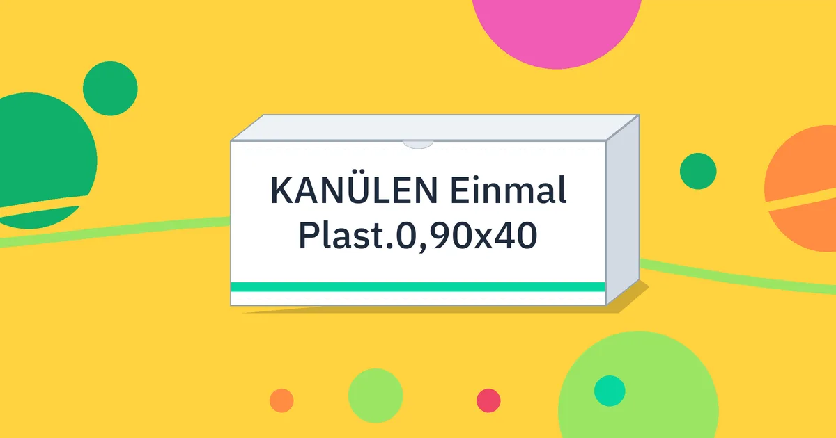 Symbolbild: Packung mit der Aufschrift KANÜLEN Einmal Plast.0,90x40 (PZN 01728910) – Verfügbarkeit und Bezug in Apotheken in Frankfurt am Main
