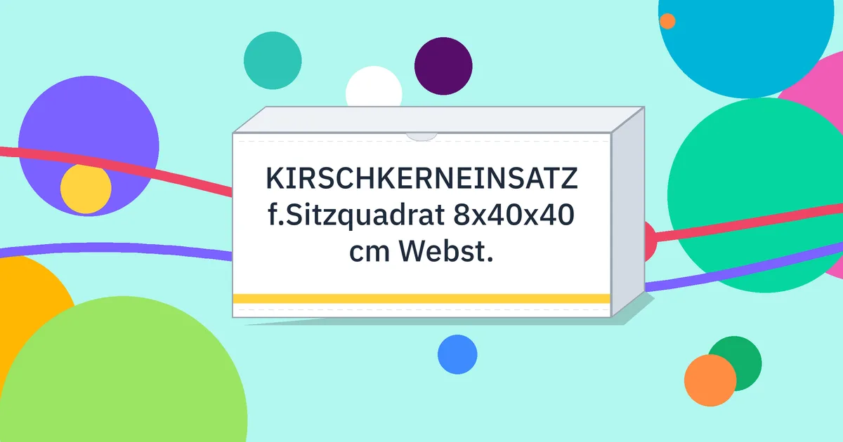 Symbolbild: Packung mit der Aufschrift KIRSCHKERNEINSATZ f.Sitzquadrat 8x40x40 cm Webst. (PZN 04619104) – Verfügbarkeit und Bezug in Apotheken in Frankfurt am Main