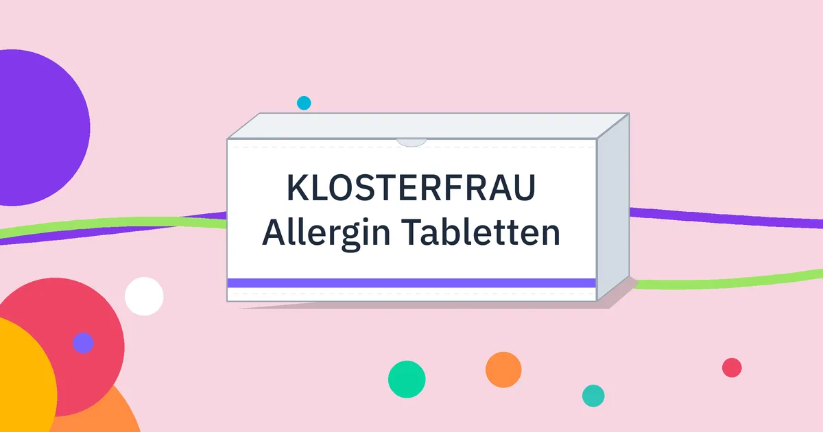 Symbolbild: Packung mit der Aufschrift KLOSTERFRAU Allergin Tabletten (PZN 05961218) – Verfügbarkeit und Bezug in Apotheken in Frankfurt am Main