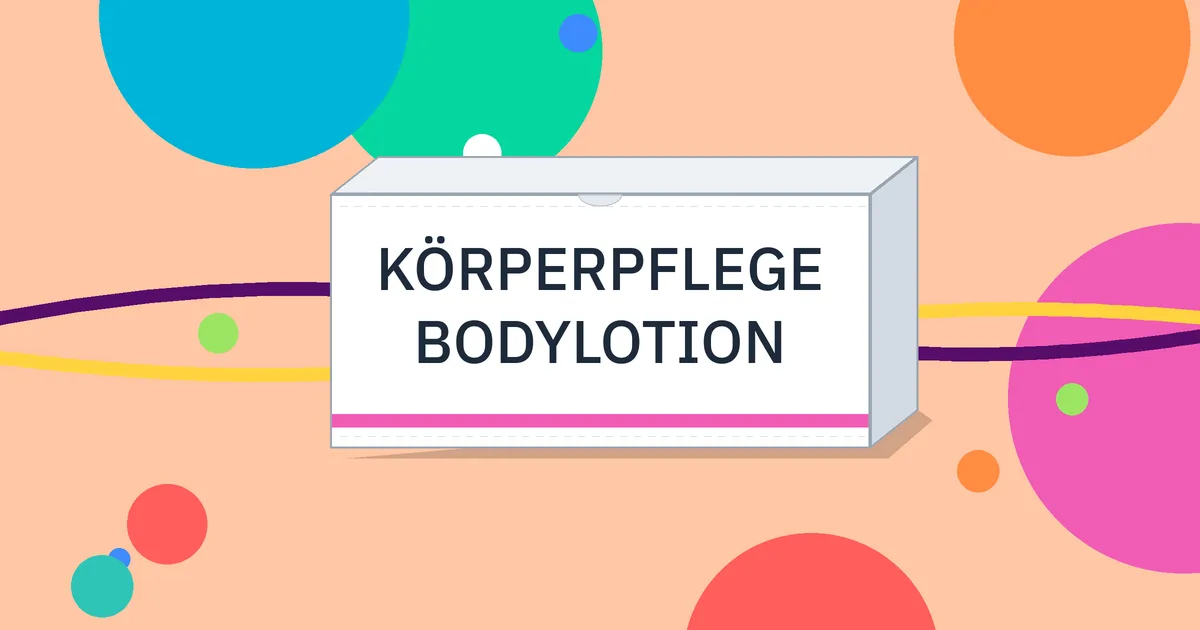 Symbolbild: Packung mit der Aufschrift KÖRPERPFLEGE BODYLOTION (PZN 11135192) – Verfügbarkeit und Bezug in Apotheken in Frankfurt am Main