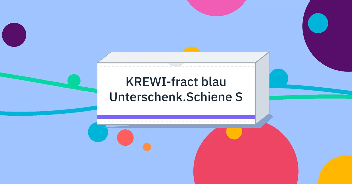 Symbolbild: Packung mit der Aufschrift KREWI-fract blau Unterschenk.Schiene S (PZN 17299960) – Verfügbarkeit und Bezug in Apotheken in Frankfurt am Main