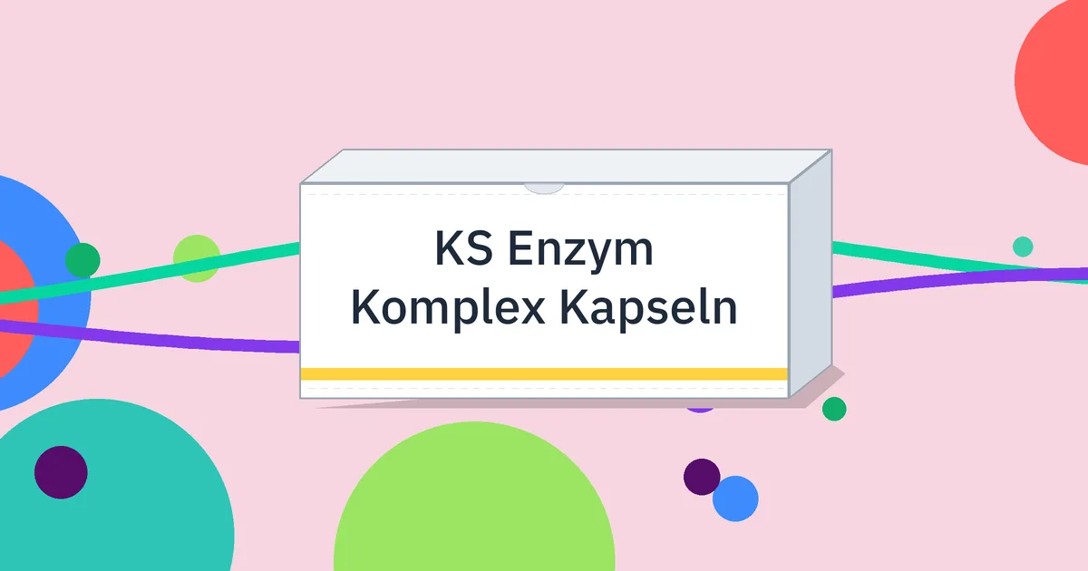 Symbolbild: Packung mit der Aufschrift KS Enzym Komplex Kapseln (PZN 20583618) – Verfügbarkeit und Bezug in Apotheken in Frankfurt am Main