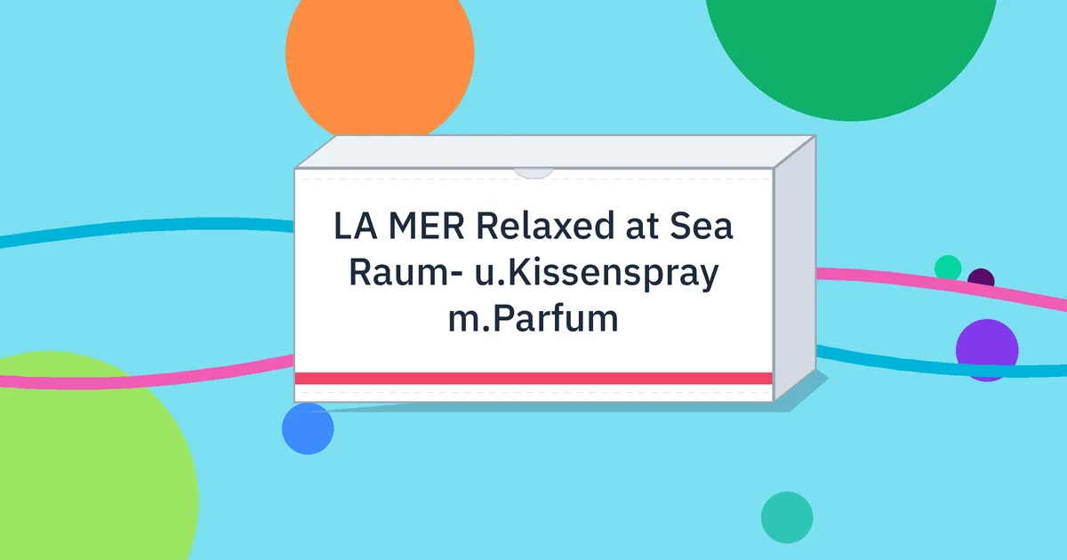 Symbolbild: Packung mit der Aufschrift LA MER Relaxed at Sea Raum- u.Kissenspray m.Parfum (PZN 17946431) – Verfügbarkeit und Bezug in Apotheken in Frankfurt am Main