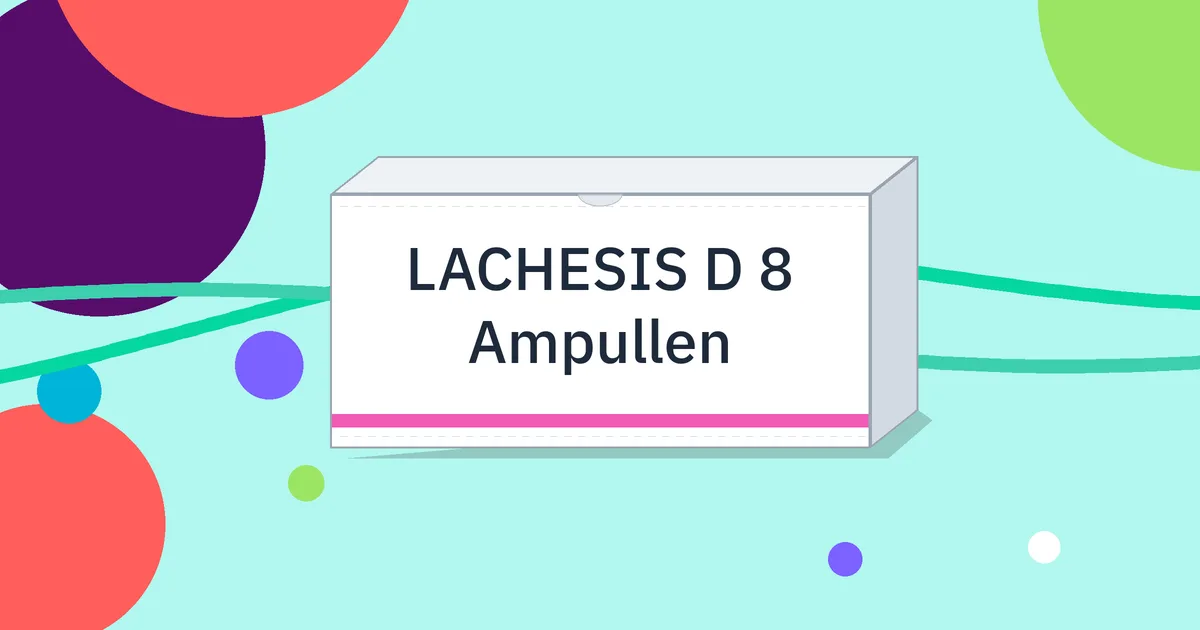 Symbolbild: Packung mit der Aufschrift LACHESIS D 8 Ampullen (PZN 11706890) – Verfügbarkeit und Bezug in Apotheken in Frankfurt am Main