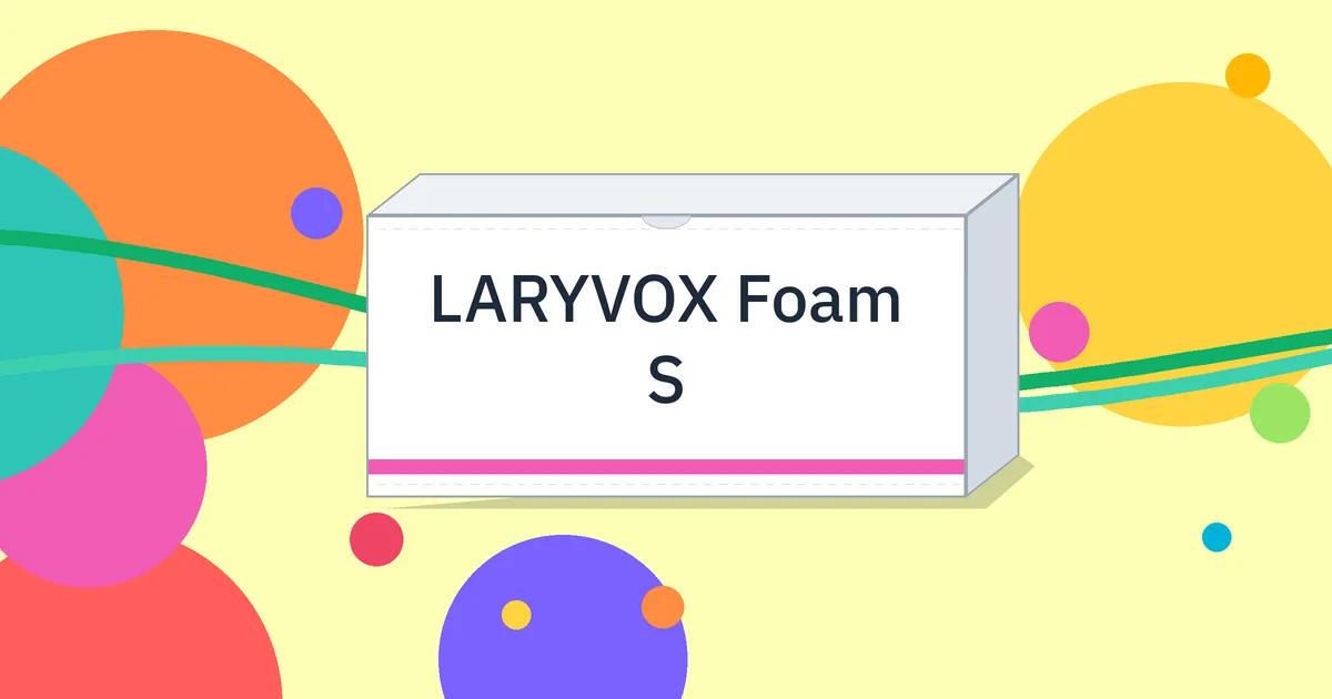 Symbolbild: Packung mit der Aufschrift LARYVOX Foam S (PZN 11659357) – Verfügbarkeit und Bezug in Apotheken in Frankfurt am Main