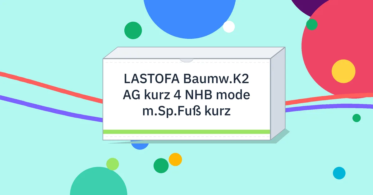 Symbolbild: Packung mit der Aufschrift LASTOFA Baumw.K2 AG kurz 4 NHB mode m.Sp.Fuß kurz (PZN 01948149) – Verfügbarkeit und Bezug in Apotheken in Frankfurt am Main