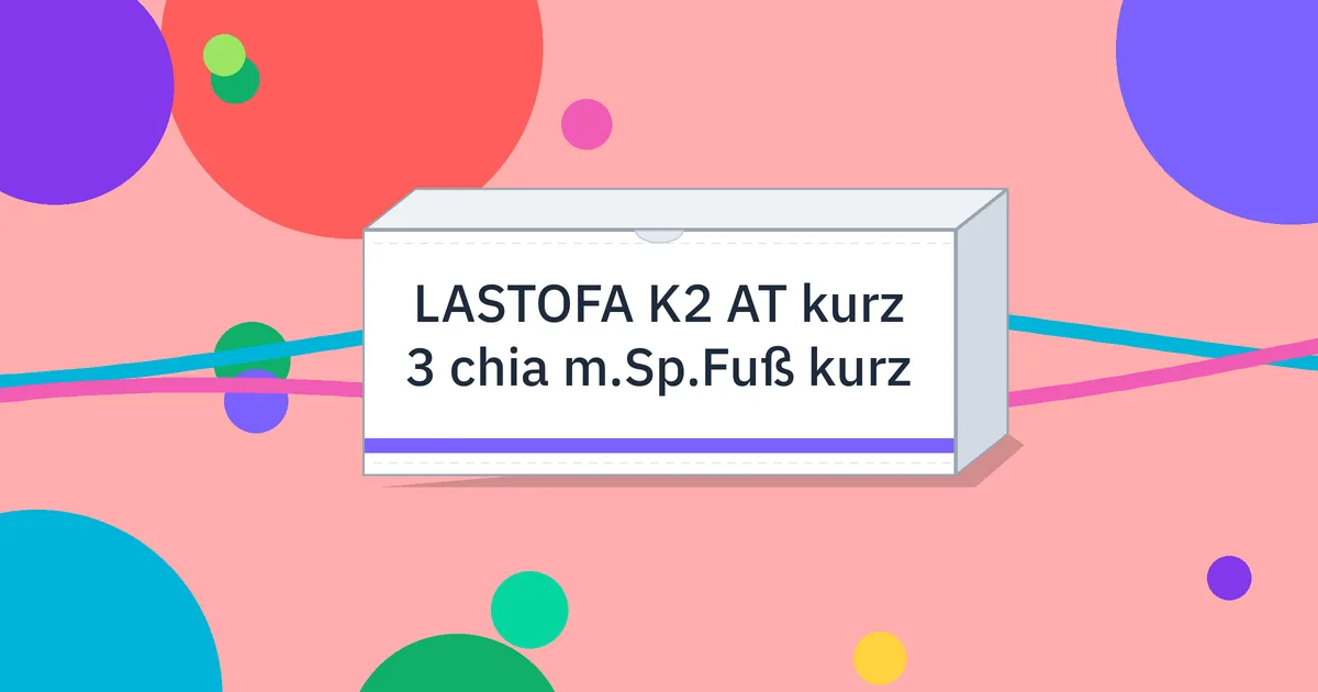 Symbolbild: Packung mit der Aufschrift LASTOFA K2 AT kurz 3 chia m.Sp.Fuß kurz (PZN 13808910) – Verfügbarkeit und Bezug in Apotheken in Frankfurt am Main