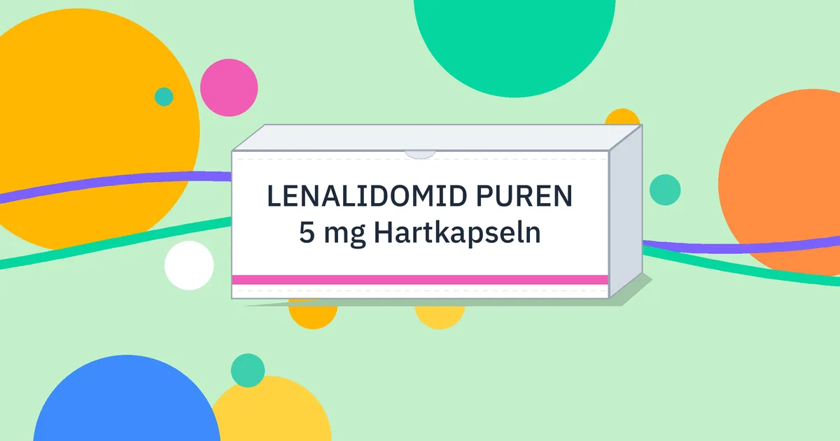 Symbolbild: Packung mit der Aufschrift LENALIDOMID PUREN 5 mg Hartkapseln (PZN 16943241) – Verfügbarkeit und Bezug in Apotheken in Frankfurt am Main