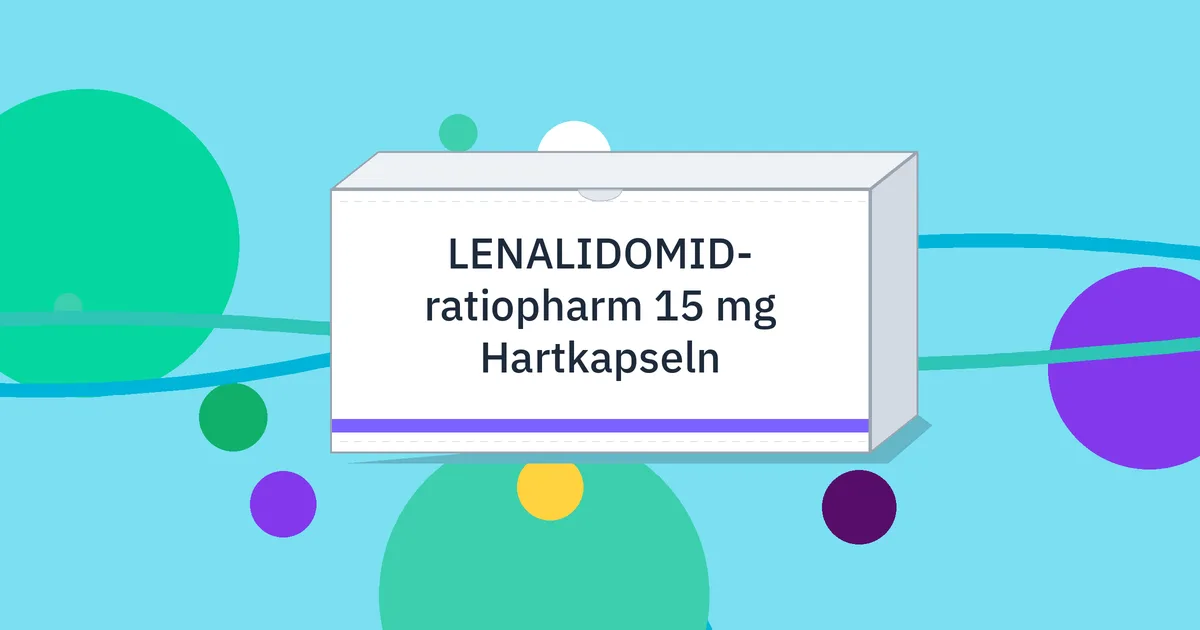 Symbolbild: Packung mit der Aufschrift LENALIDOMID-ratiopharm 15 mg Hartkapseln (PZN 17216856) – Verfügbarkeit und Bezug in Apotheken in Frankfurt am Main