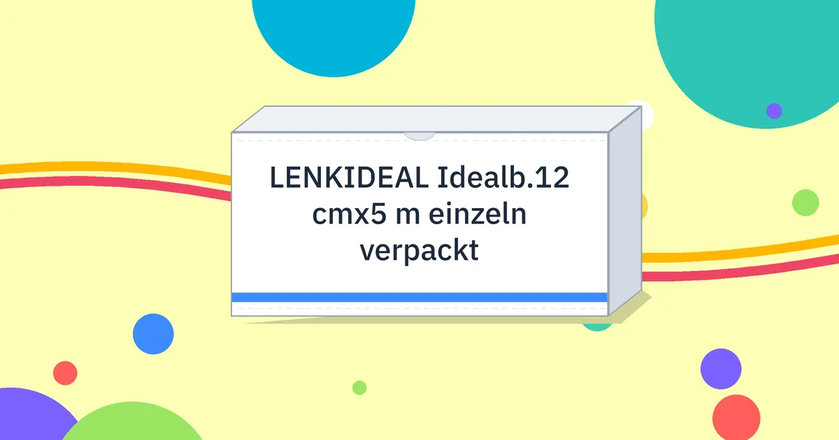Symbolbild: Packung mit der Aufschrift LENKIDEAL Idealb.12 cmx5 m einzeln verpackt (PZN 03130298) – Verfügbarkeit und Bezug in Apotheken in Frankfurt am Main
