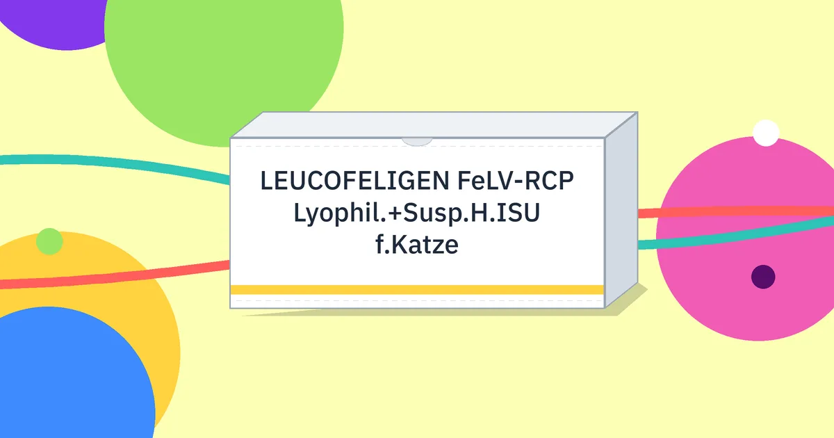 Symbolbild: Packung mit der Aufschrift LEUCOFELIGEN FeLV-RCP Lyophil.+Susp.H.ISU f.Katze (PZN 07791950) – Verfügbarkeit und Bezug in Apotheken in Frankfurt am Main