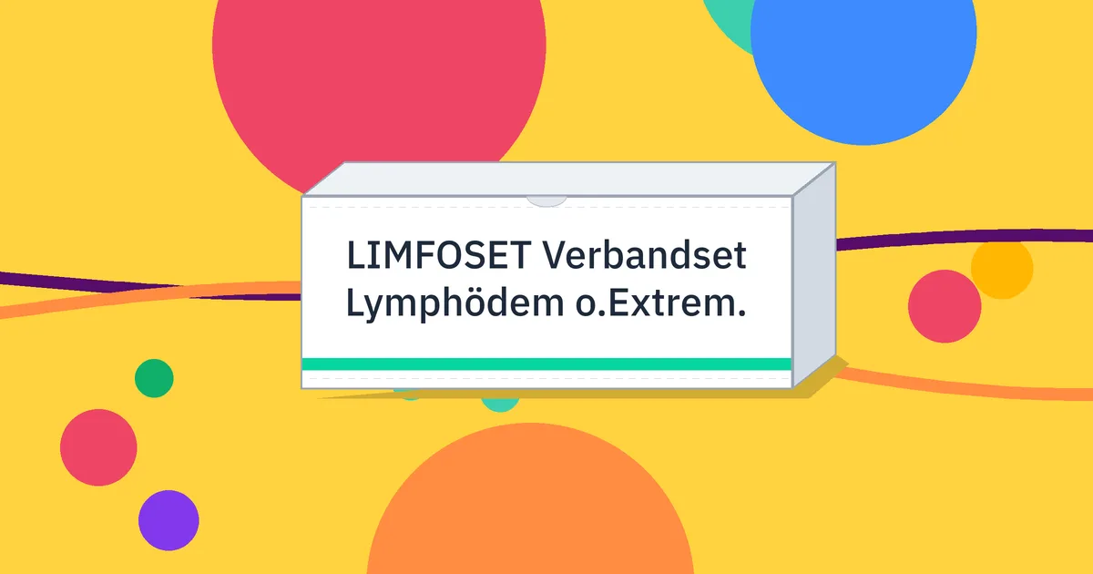Symbolbild: Packung mit der Aufschrift LIMFOSET Verbandset Lymphödem o.Extrem. (PZN 07573153) – Verfügbarkeit und Bezug in Apotheken in Frankfurt am Main