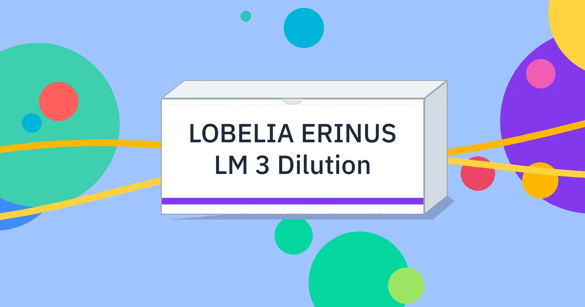 Symbolbild: Packung mit der Aufschrift LOBELIA ERINUS LM 3 Dilution (PZN 13533264) – Verfügbarkeit und Bezug in Apotheken in Frankfurt am Main
