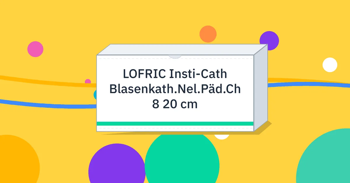 Symbolbild: Packung mit der Aufschrift LOFRIC Insti-Cath Blasenkath.Nel.Päd.Ch 8 20 cm (PZN 17919629) – Verfügbarkeit und Bezug in Apotheken in Frankfurt am Main