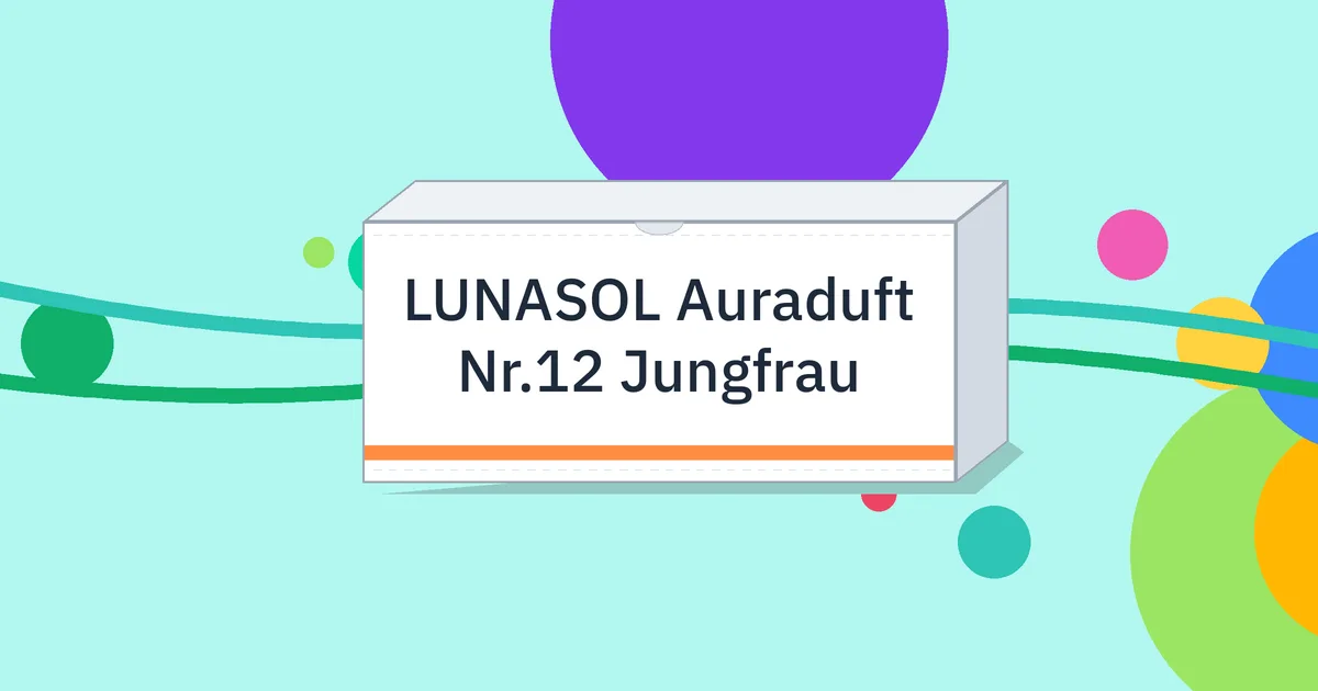 Symbolbild: Packung mit der Aufschrift LUNASOL Auraduft Nr.12 Jungfrau (PZN 20060346) – Verfügbarkeit und Bezug in Apotheken in Frankfurt am Main