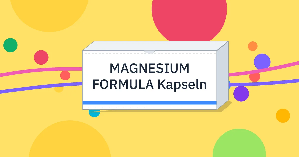 Symbolbild: Packung mit der Aufschrift MAGNESIUM FORMULA Kapseln (PZN 10996443) – Verfügbarkeit und Bezug in Apotheken in Frankfurt am Main