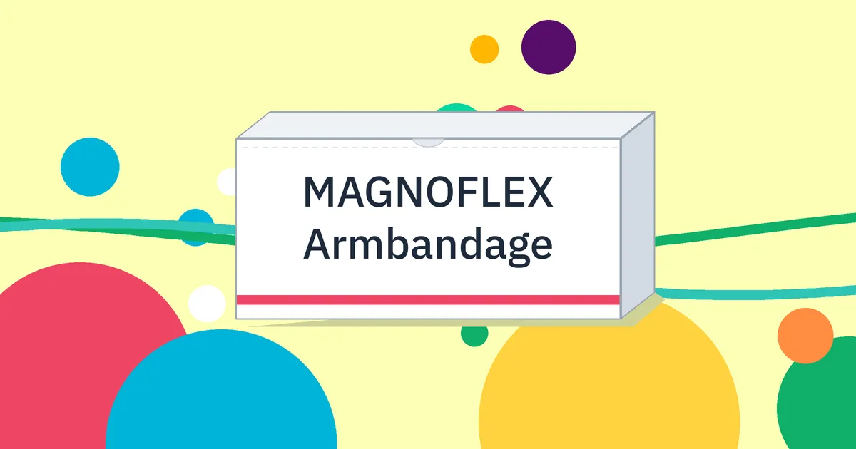 Symbolbild: Packung mit der Aufschrift MAGNOFLEX Armbandage (PZN 08525765) – Verfügbarkeit und Bezug in Apotheken in Frankfurt am Main