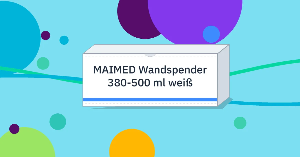 Symbolbild: Packung mit der Aufschrift MAIMED Wandspender 380-500 ml weiß (PZN 05736094) – Verfügbarkeit und Bezug in Apotheken in Frankfurt am Main