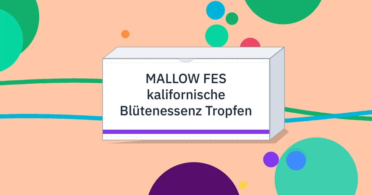 Symbolbild: Packung mit der Aufschrift MALLOW FES kalifornische Blütenessenz Tropfen (PZN 09173564) – Verfügbarkeit und Bezug in Apotheken in Frankfurt am Main