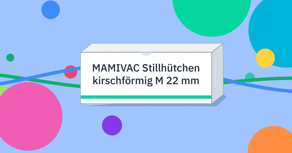 Symbolbild: Packung mit der Aufschrift MAMIVAC Stillhütchen kirschförmig M 22 mm (PZN 17373461) – Verfügbarkeit und Bezug in Apotheken in Frankfurt am Main