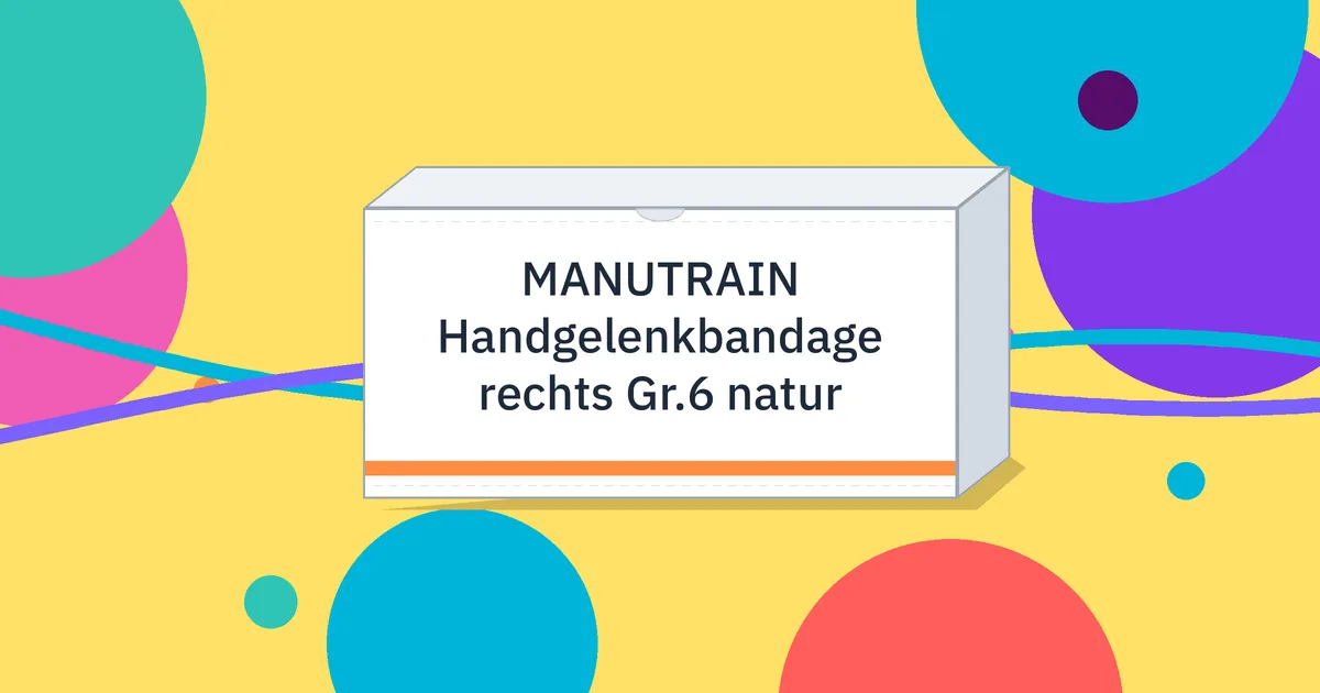 Symbolbild: Packung mit der Aufschrift MANUTRAIN Handgelenkbandage rechts Gr.6 natur (PZN 01285648) – Verfügbarkeit und Bezug in Apotheken in Frankfurt am Main