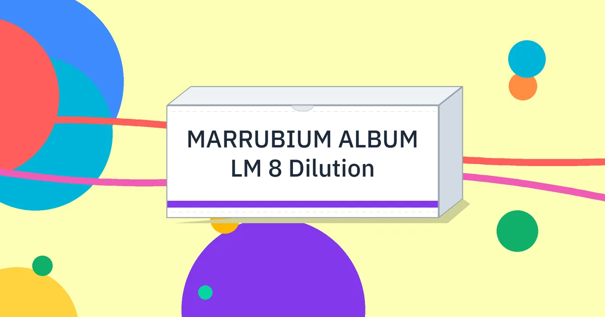 Symbolbild: Packung mit der Aufschrift MARRUBIUM ALBUM LM 8 Dilution (PZN 13601830) – Verfügbarkeit und Bezug in Apotheken in Frankfurt am Main