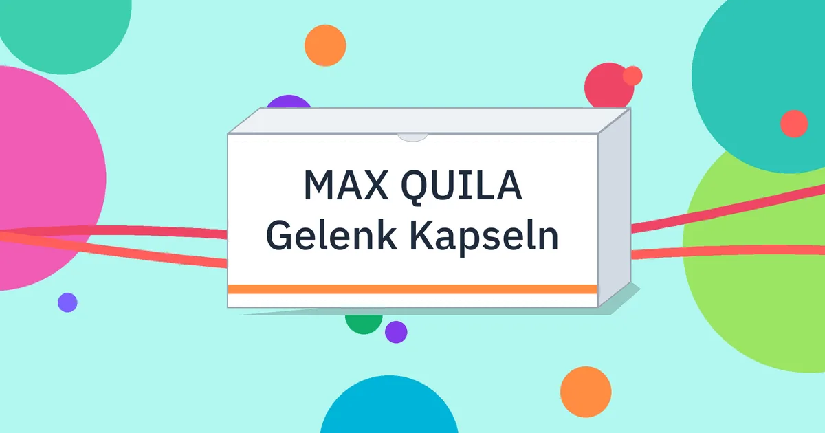 Symbolbild: Packung mit der Aufschrift MAX QUILA Gelenk Kapseln (PZN 19453939) – Verfügbarkeit und Bezug in Apotheken in Frankfurt am Main