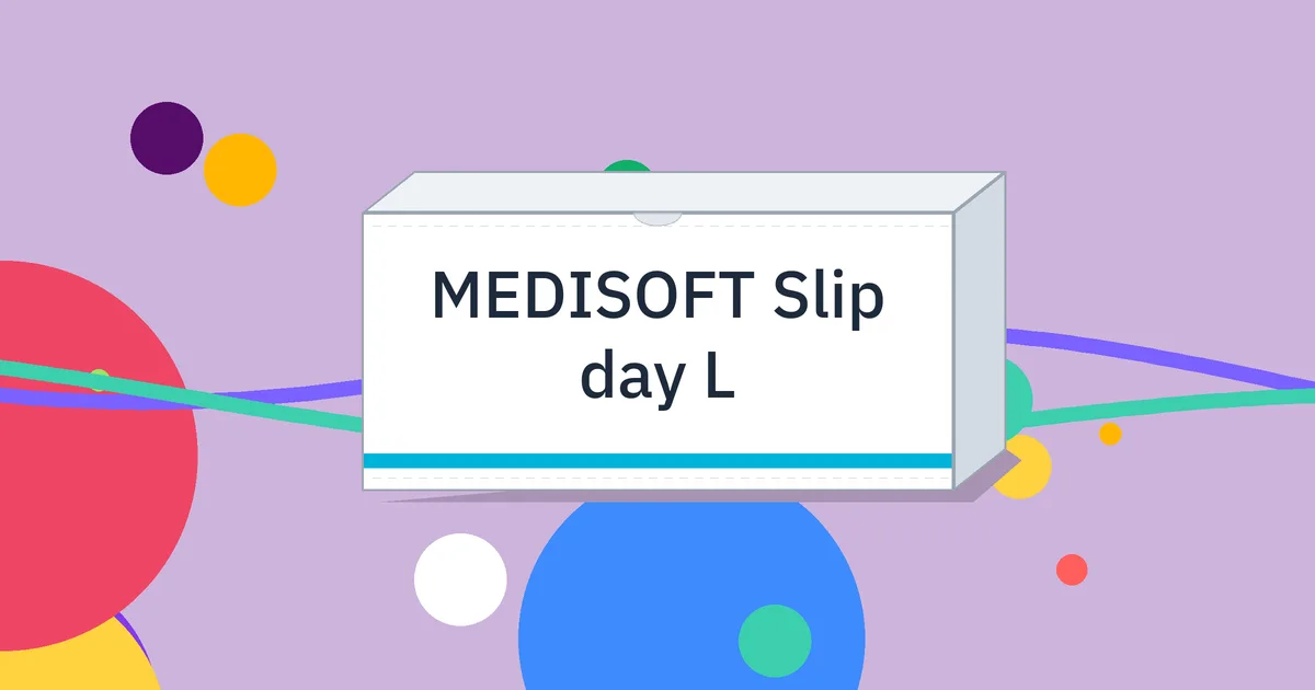 Symbolbild: Packung mit der Aufschrift MEDISOFT Slip day L (PZN 20174794) – Verfügbarkeit und Bezug in Apotheken in Frankfurt am Main