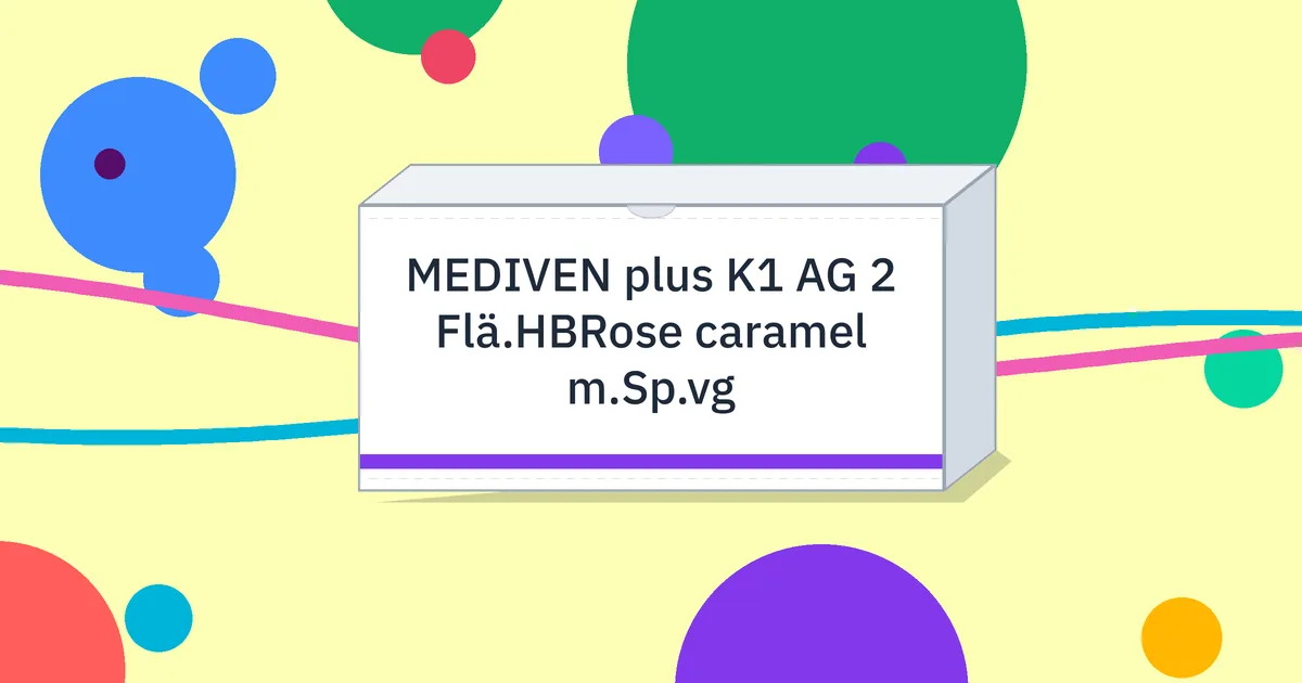 Symbolbild: Packung mit der Aufschrift MEDIVEN plus K1 AG 2 Flä.HBRose caramel m.Sp.vg (PZN 15912764) – Verfügbarkeit und Bezug in Apotheken in Frankfurt am Main
