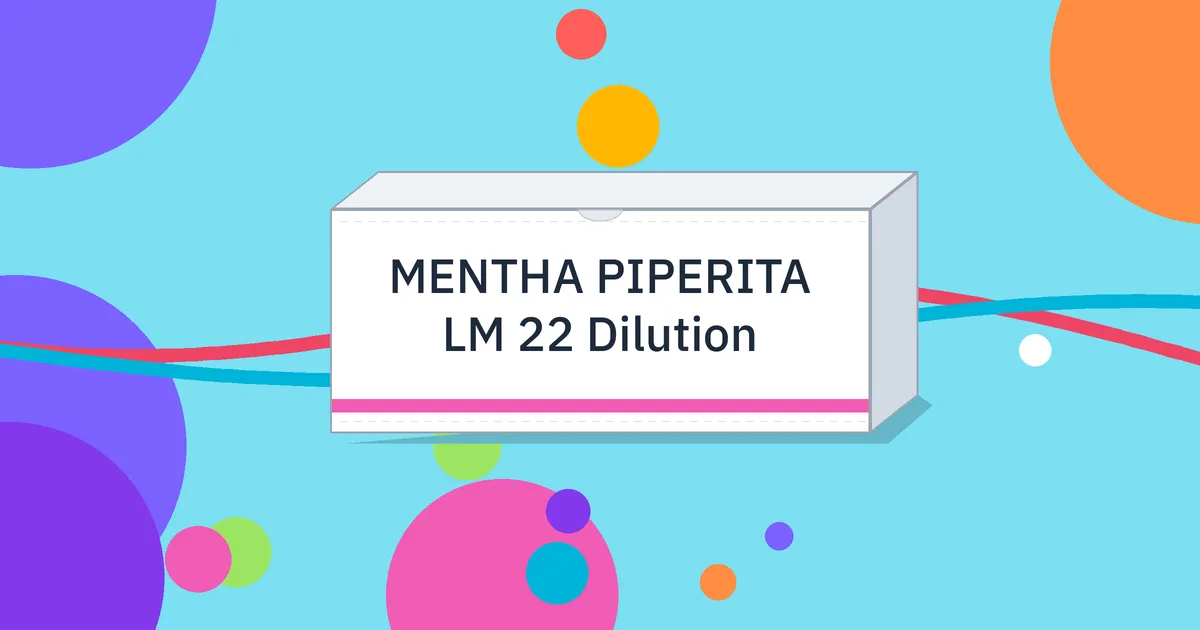 Symbolbild: Packung mit der Aufschrift MENTHA PIPERITA LM 22 Dilution (PZN 13604320) – Verfügbarkeit und Bezug in Apotheken in Frankfurt am Main