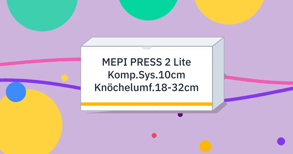 Symbolbild: Packung mit der Aufschrift MEPI PRESS 2 Lite Komp.Sys.10cm Knöchelumf.18-32cm (PZN 20595840) – Verfügbarkeit und Bezug in Apotheken in Frankfurt am Main