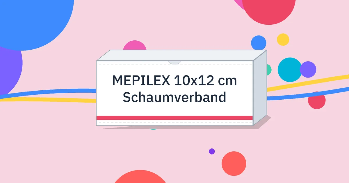 Symbolbild: Packung mit der Aufschrift MEPILEX 10x12 cm Schaumverband (PZN 17832354) – Verfügbarkeit und Bezug in Apotheken in Frankfurt am Main